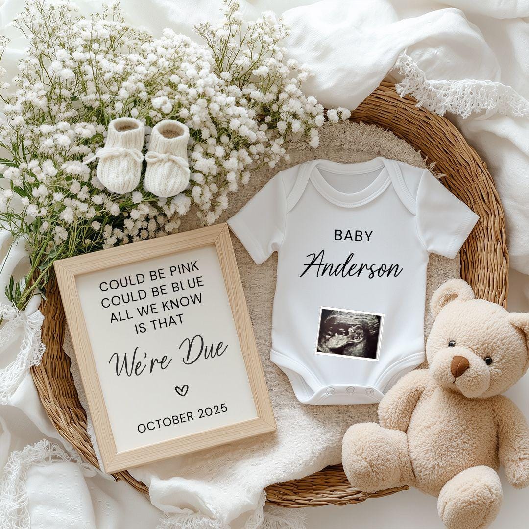 Digital Pregnancy Announcement for Social Media | Gender Neutral ...
