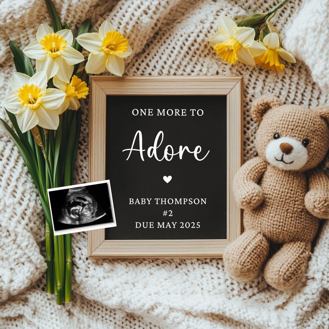 Digital Pregnancy Announcement | Baby Number 2 Baby Reveal | Editable ...