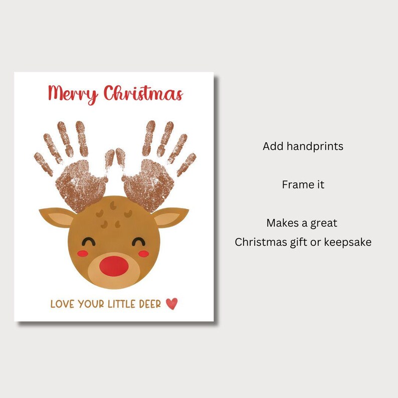 Children's Christmas Handprint Art | Reindeer DIY Keepsake Gift ...