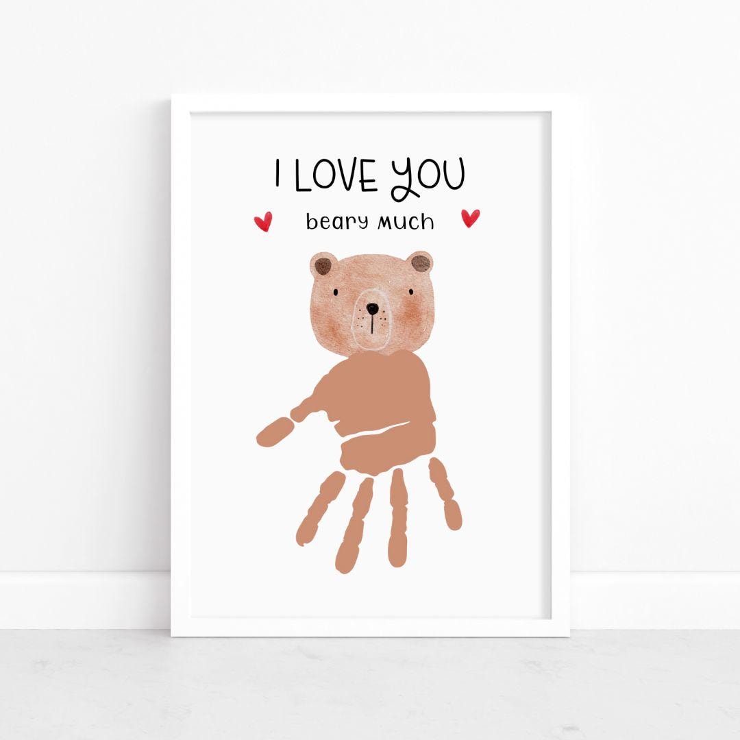 I Love You Beary Much Valentine Handprint Footprint Art Printable ...