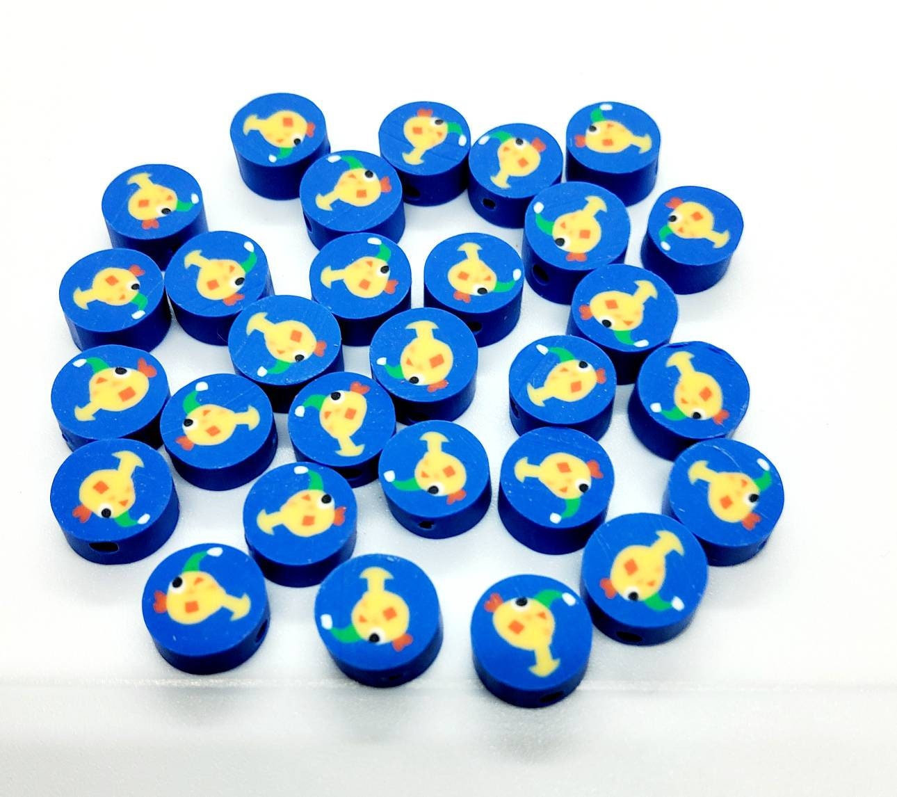 New 25 Polymers Clay Fimo Fish Beads 10mm. | Etsy