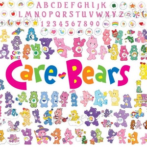 122 Care Bear Png Bundle, Care Bears Png, Care Bear Font, Cartoon ...