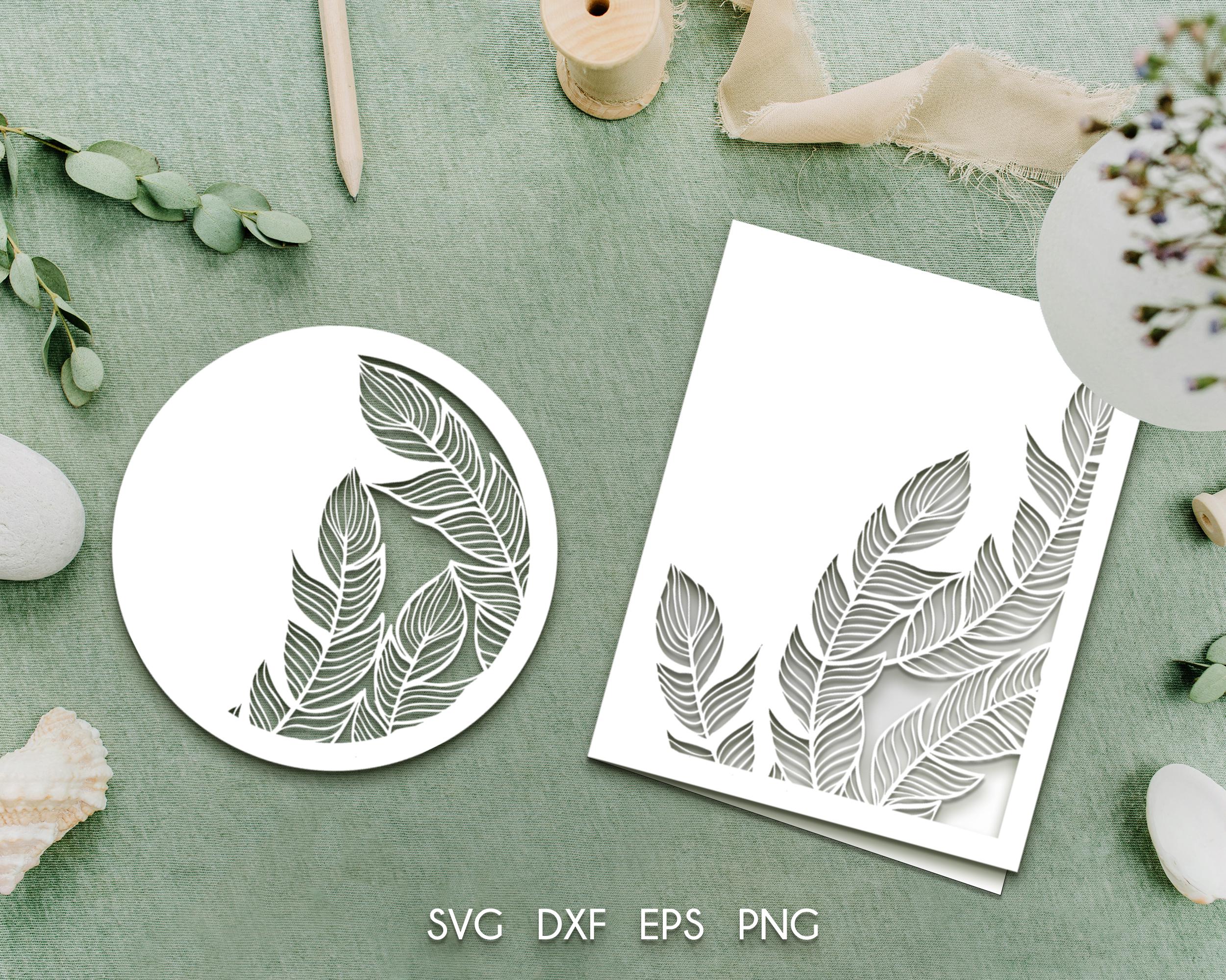 Feather Frame Cut File for Silhouette Cameo, Cricut, Laser Cutters ...