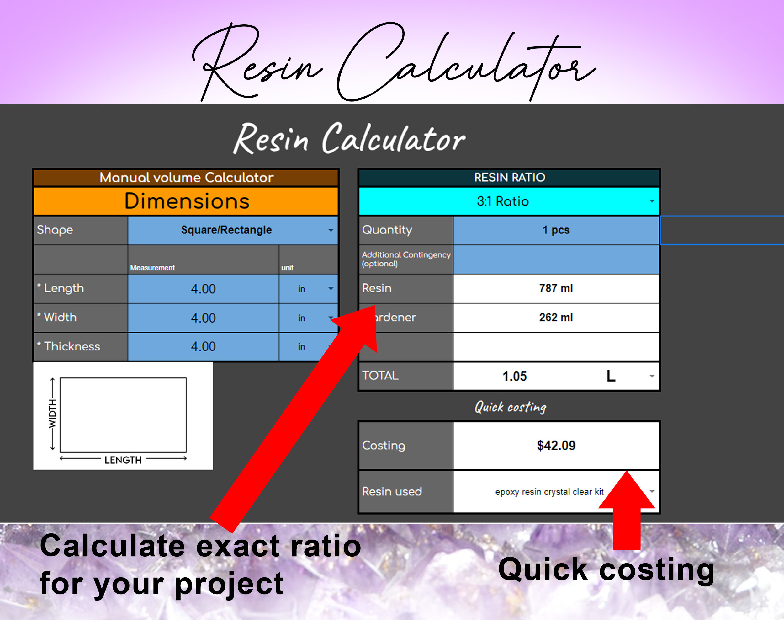 Epoxy Resin Calculator With Custom Molds Database - Also Included is ...