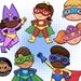 SUPERHERO KIDS Clip Art Commercial Use Hero Clipart for | Etsy