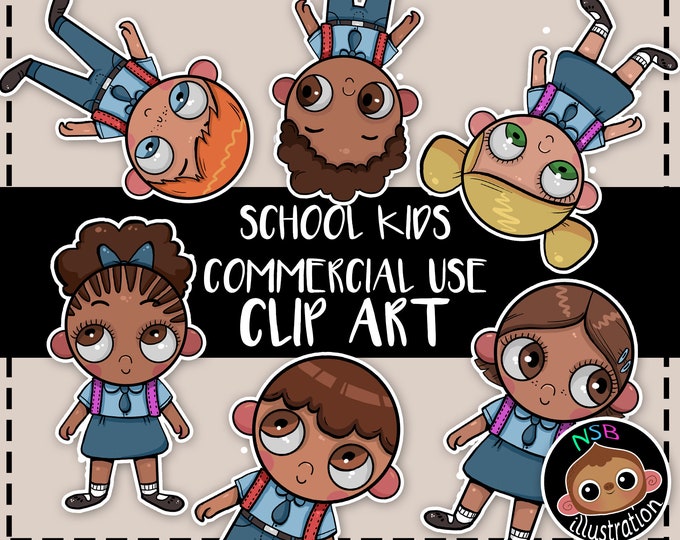 School Kids Clip Art, Commercial Use Student PNG Clipart for Teachers ...