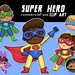 SUPERHERO KIDS Clip Art Commercial Use Hero Clipart for Sellers Digital ...