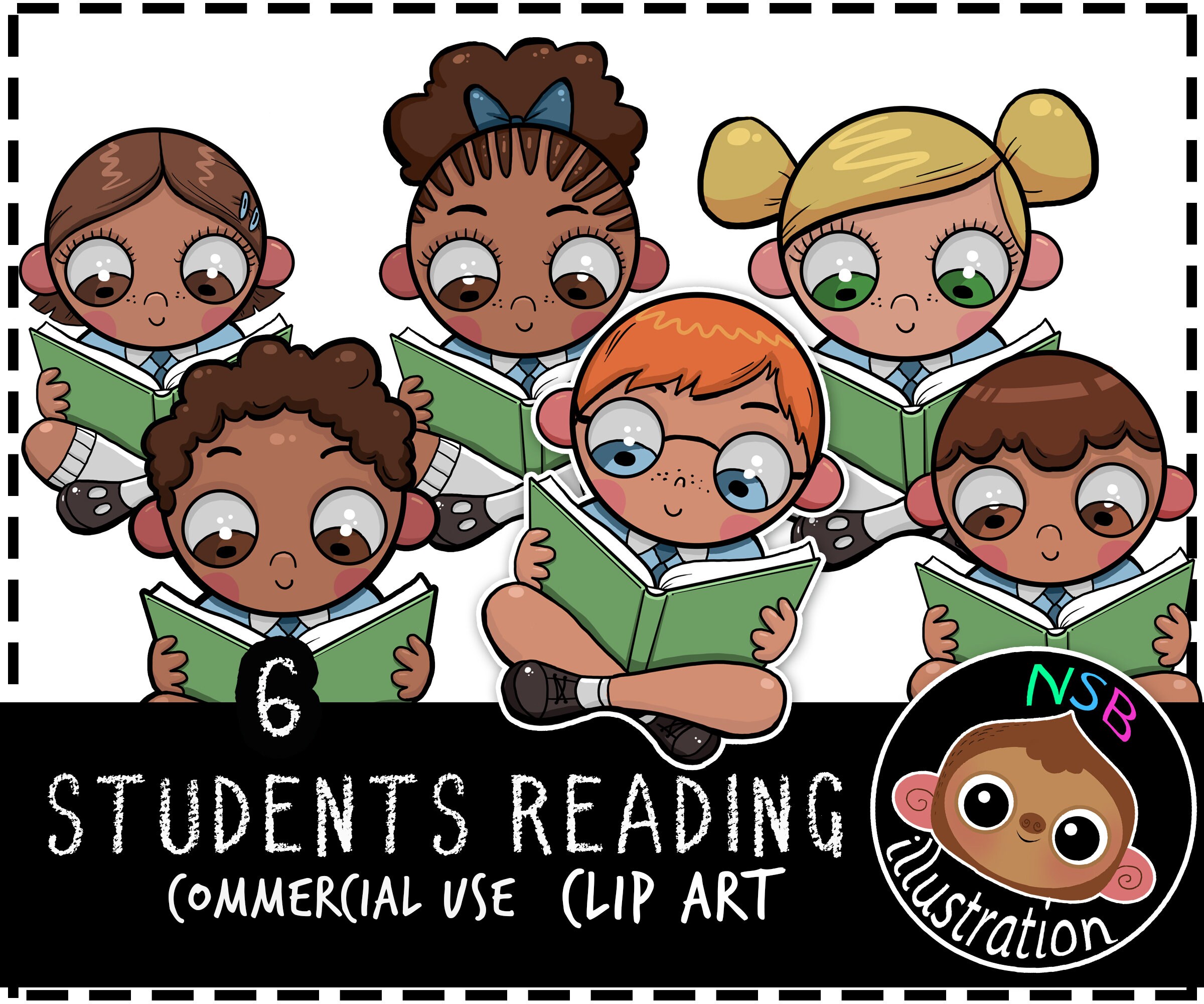 Back to School Clip Art BUNDLE Cute Kids Clipart Commercial - Etsy