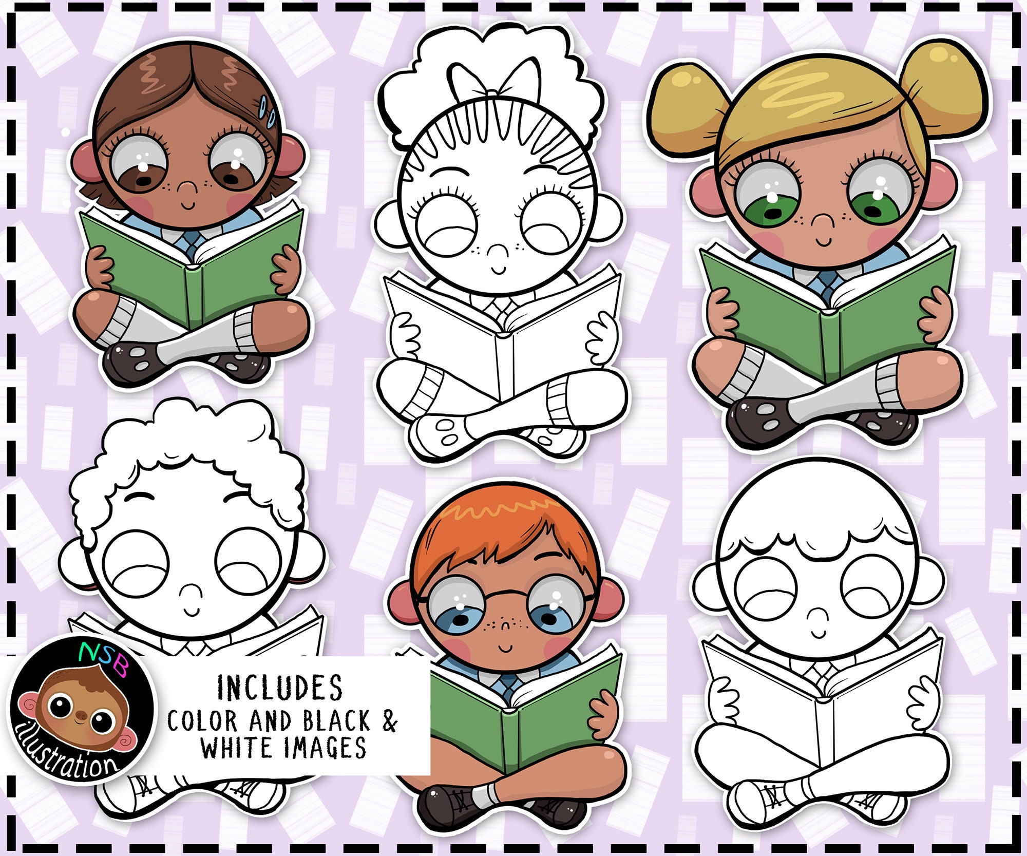 Back to School Clip Art BUNDLE Cute Kids Clipart Commercial Use Clipart ...