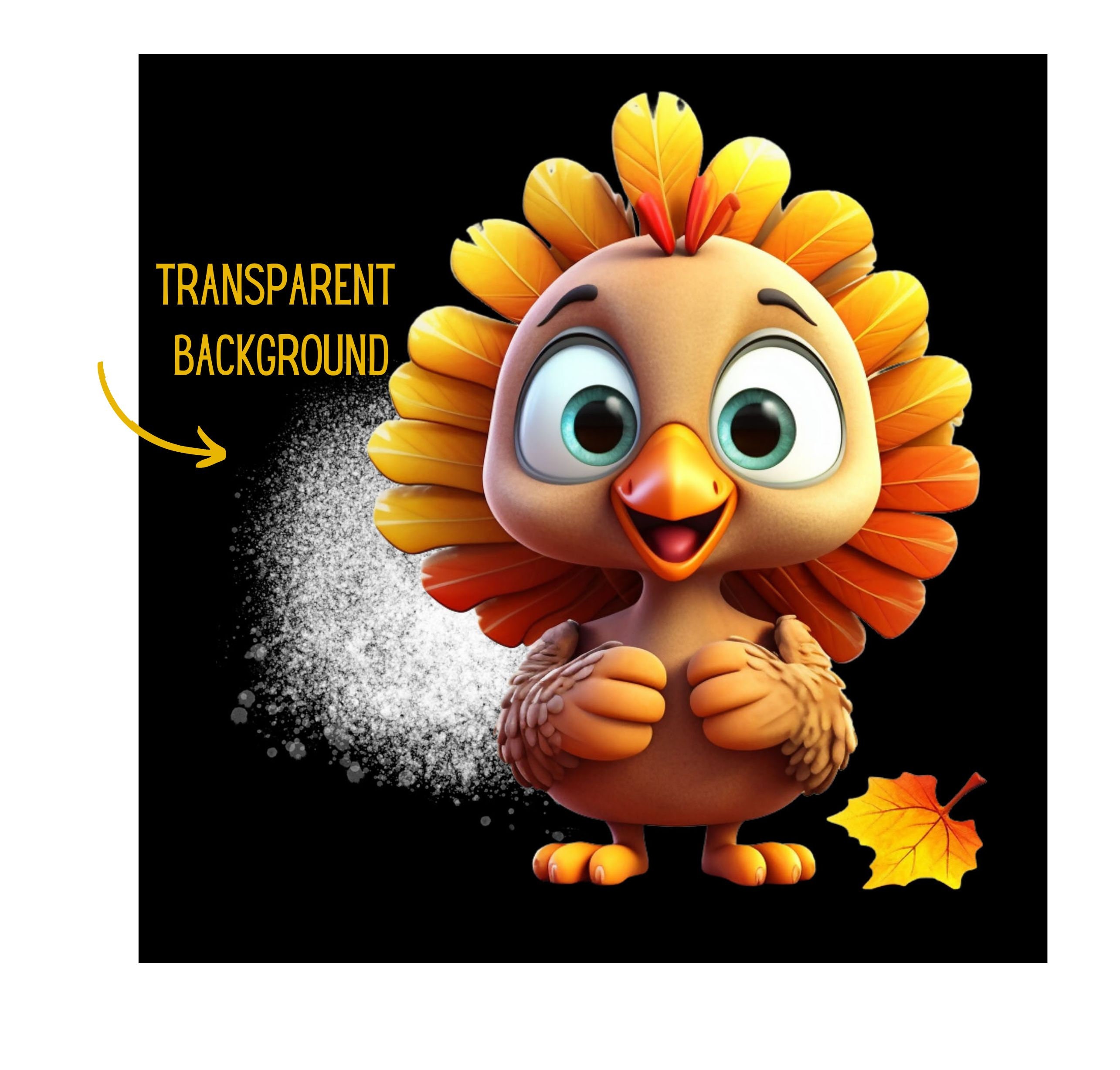CUTE TURKEY Clip Art for Thanksgiving Cartoon Turkey Clipart PNG ...