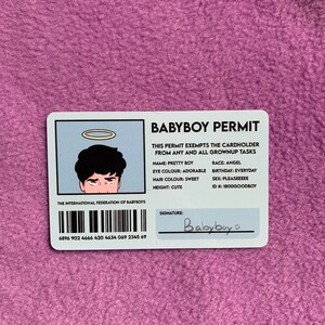 Babyboy Permit Card 3 X 2 X 0.03 Pastel Plastic ID Card - Etsy