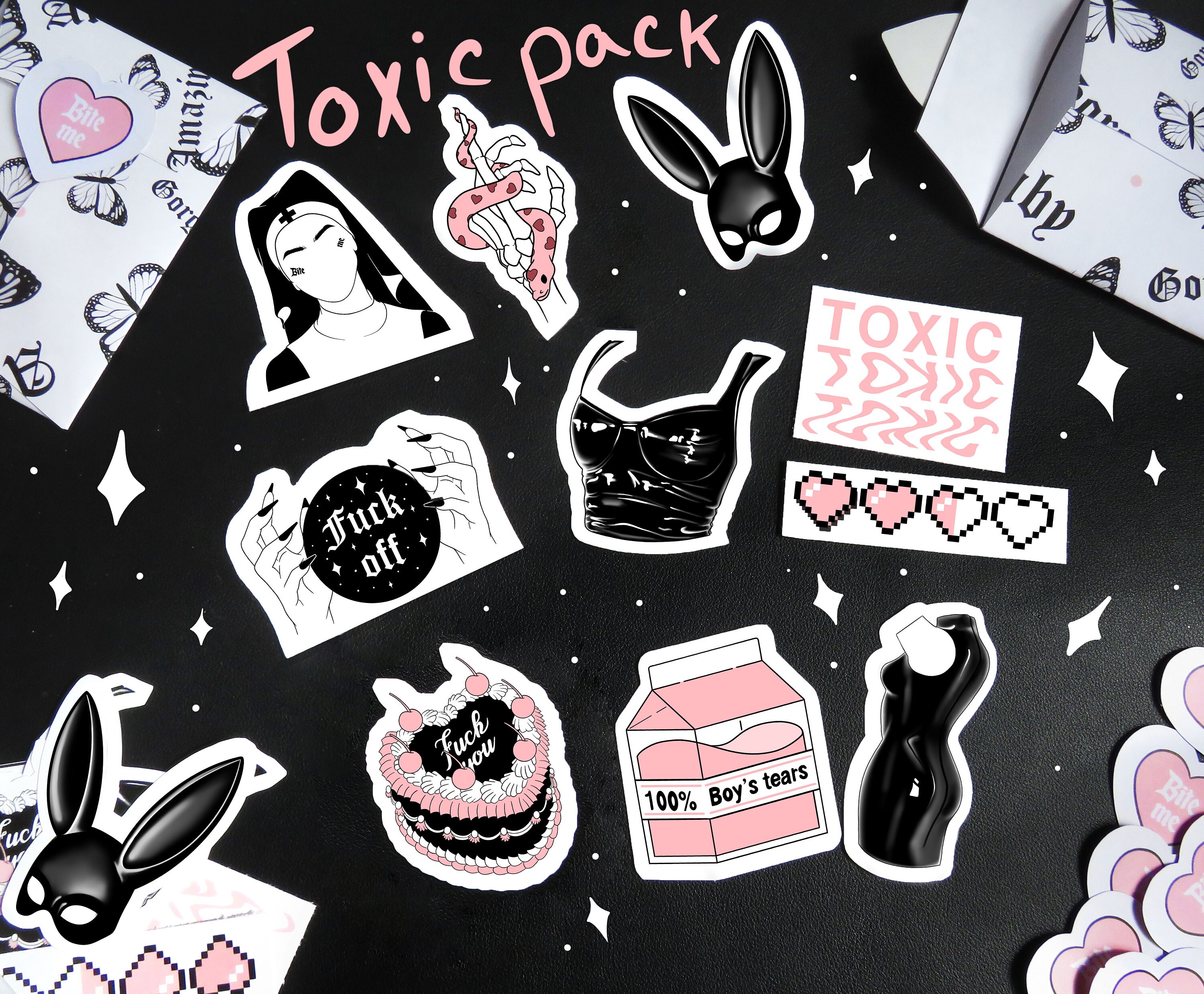 Toxic sticker pack 10 3 inch stickers | Etsy