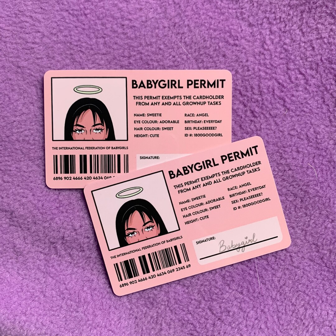 Babygirl (DARK SKIN) Permit Card 3 X 2 X 0.03 Pastel Plastic ID Card - Etsy