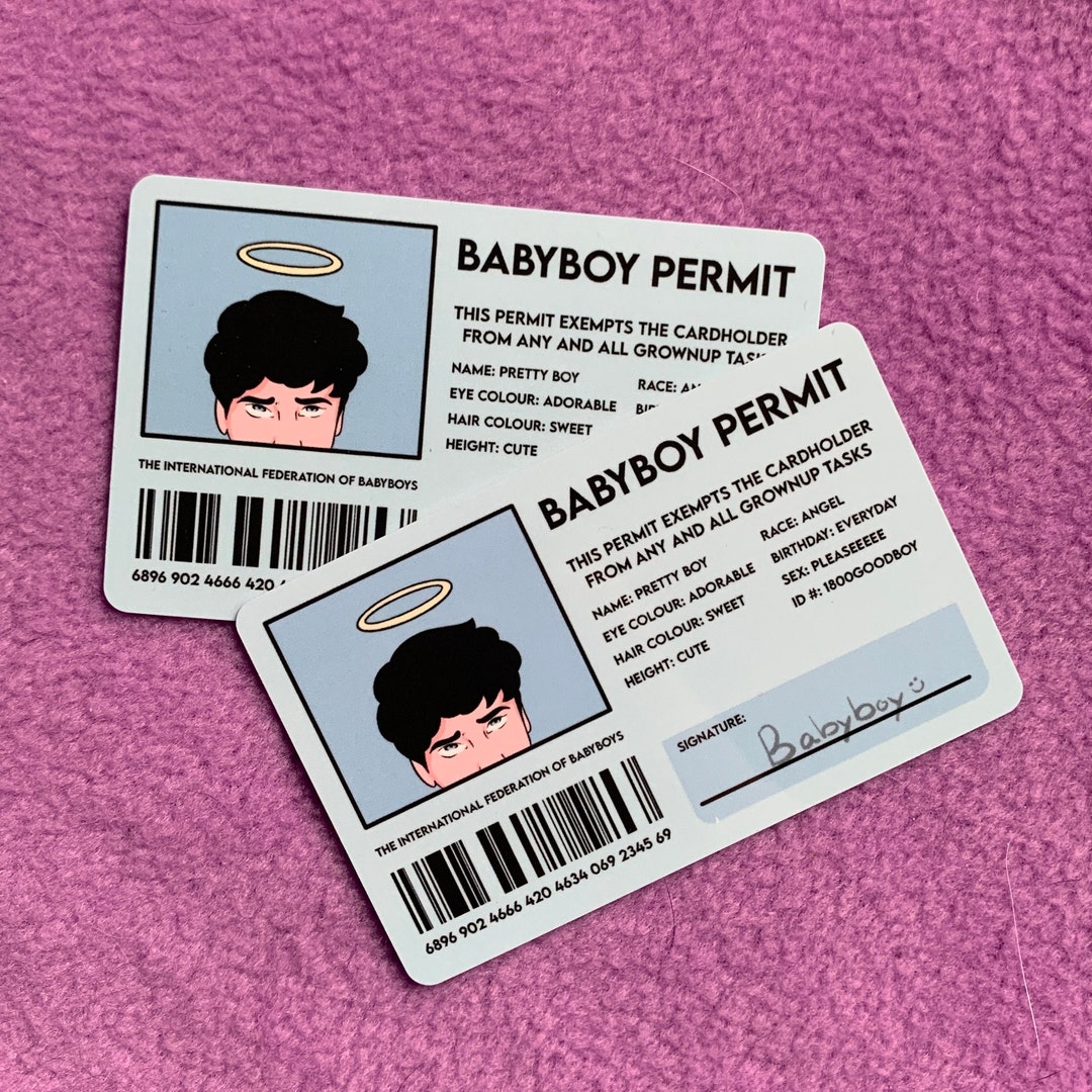 Babyboy Permit Card 3 X 2 X 0.03 Pastel Plastic ID Card - Etsy