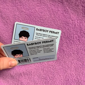 Babyboy Permit Card 3 X 2 X 0.03 Pastel Plastic ID Card - Etsy