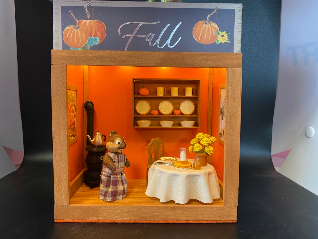 Autumn Chipmunk Breakfast Diorama - Etsy