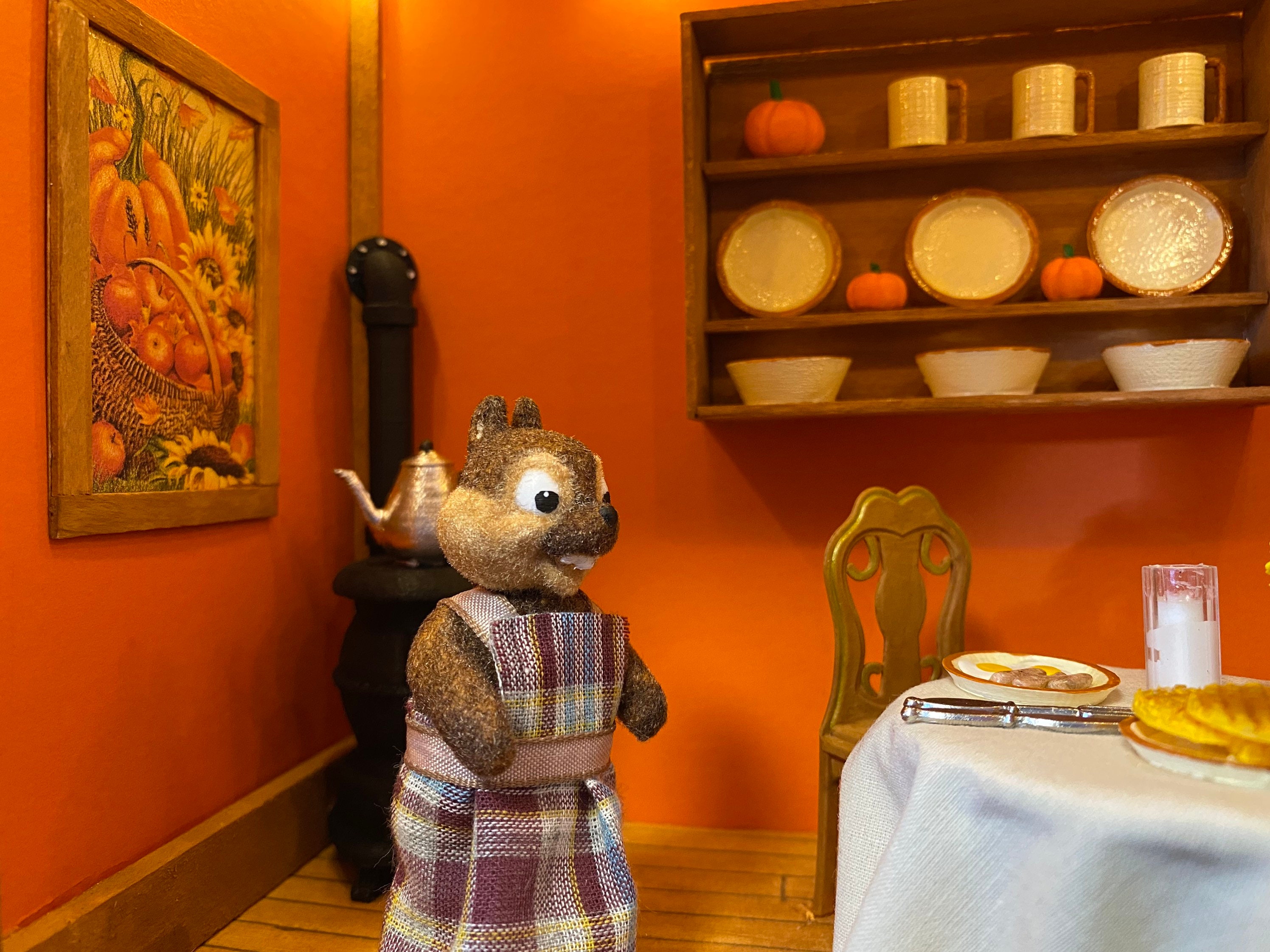 Autumn Chipmunk Breakfast Diorama - Etsy