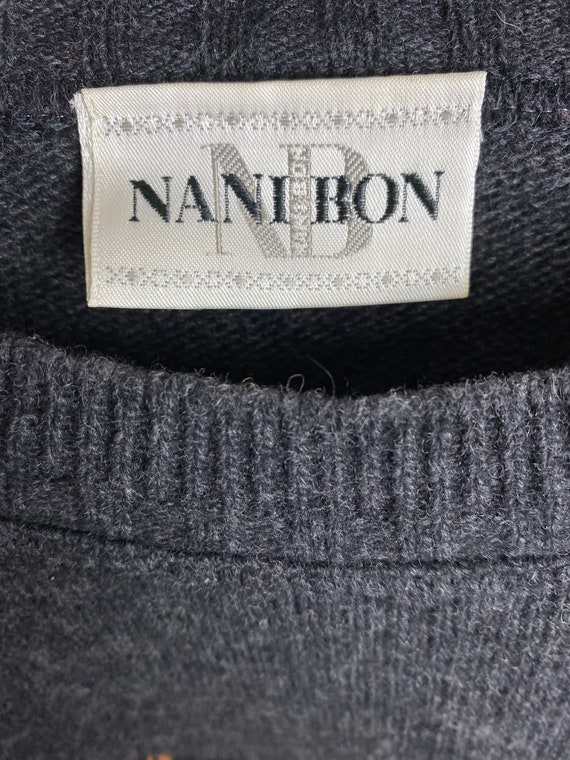 NaniBon 80s 90s vintage bestickter comic Strickpullov… - Gem