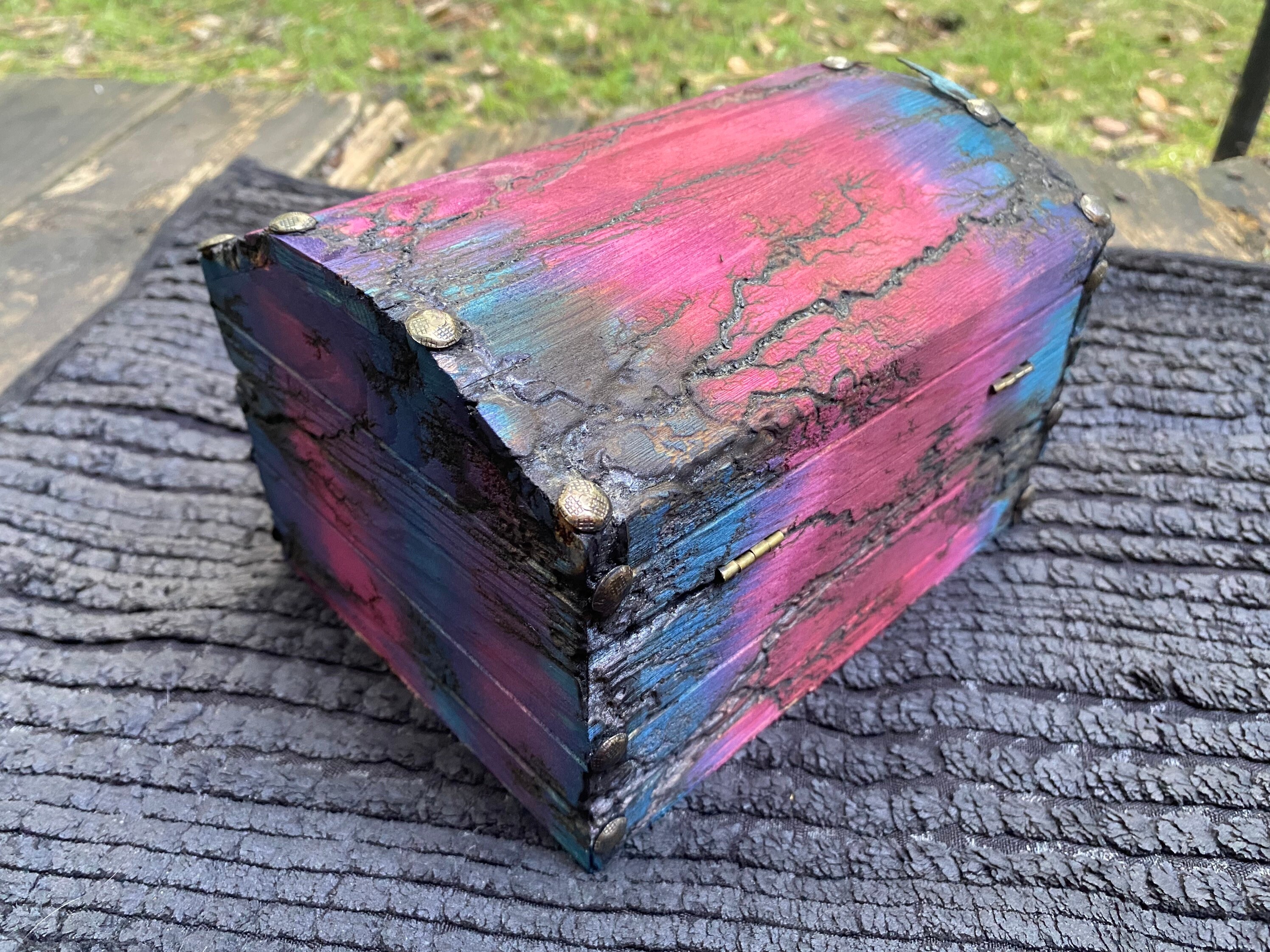 Fractal Wood Burned Treasure Chest Jewelry Box “nebula” - Etsy