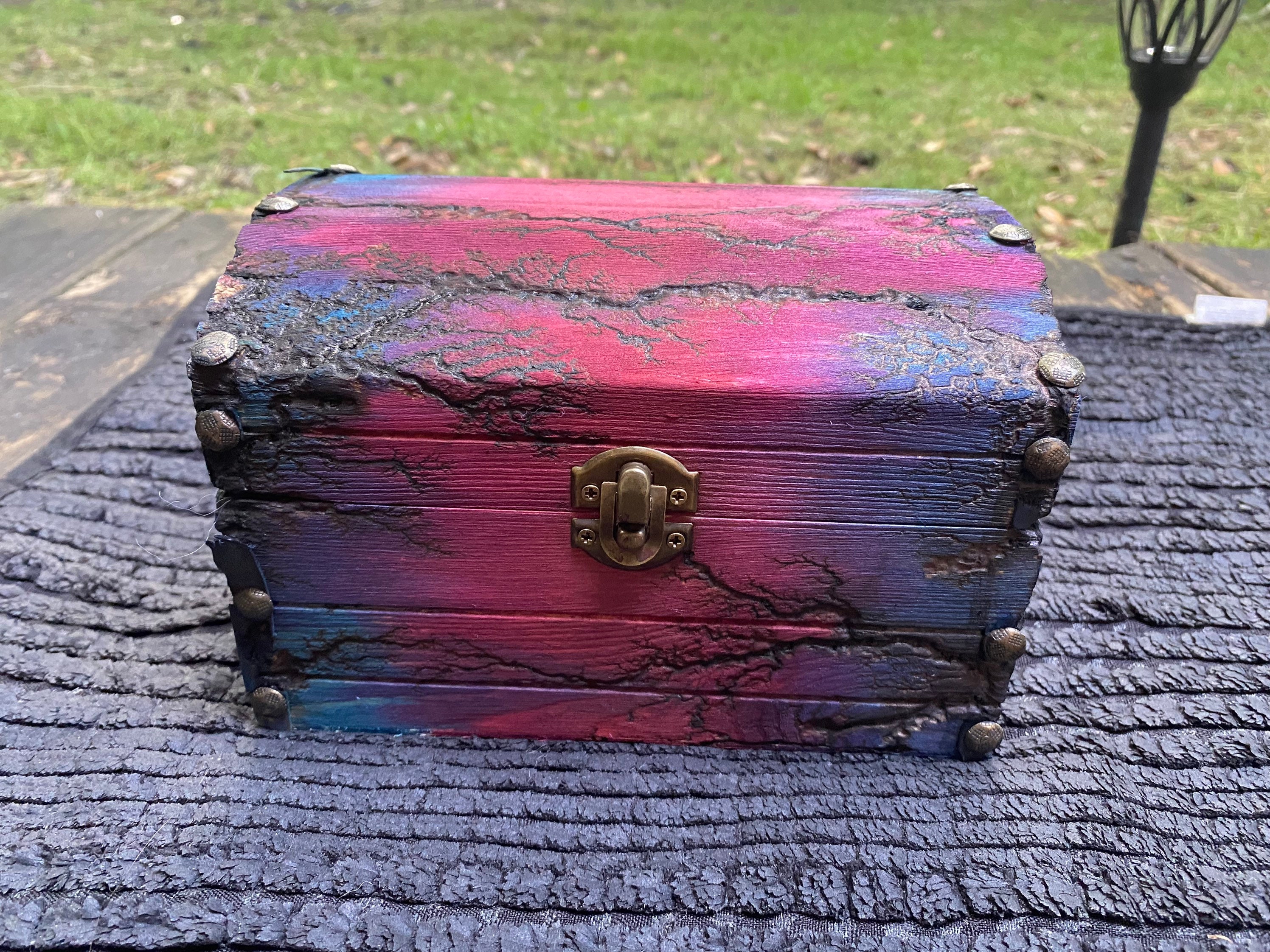 Fractal Wood Burned Treasure Chest Jewelry Box “nebula” - Etsy