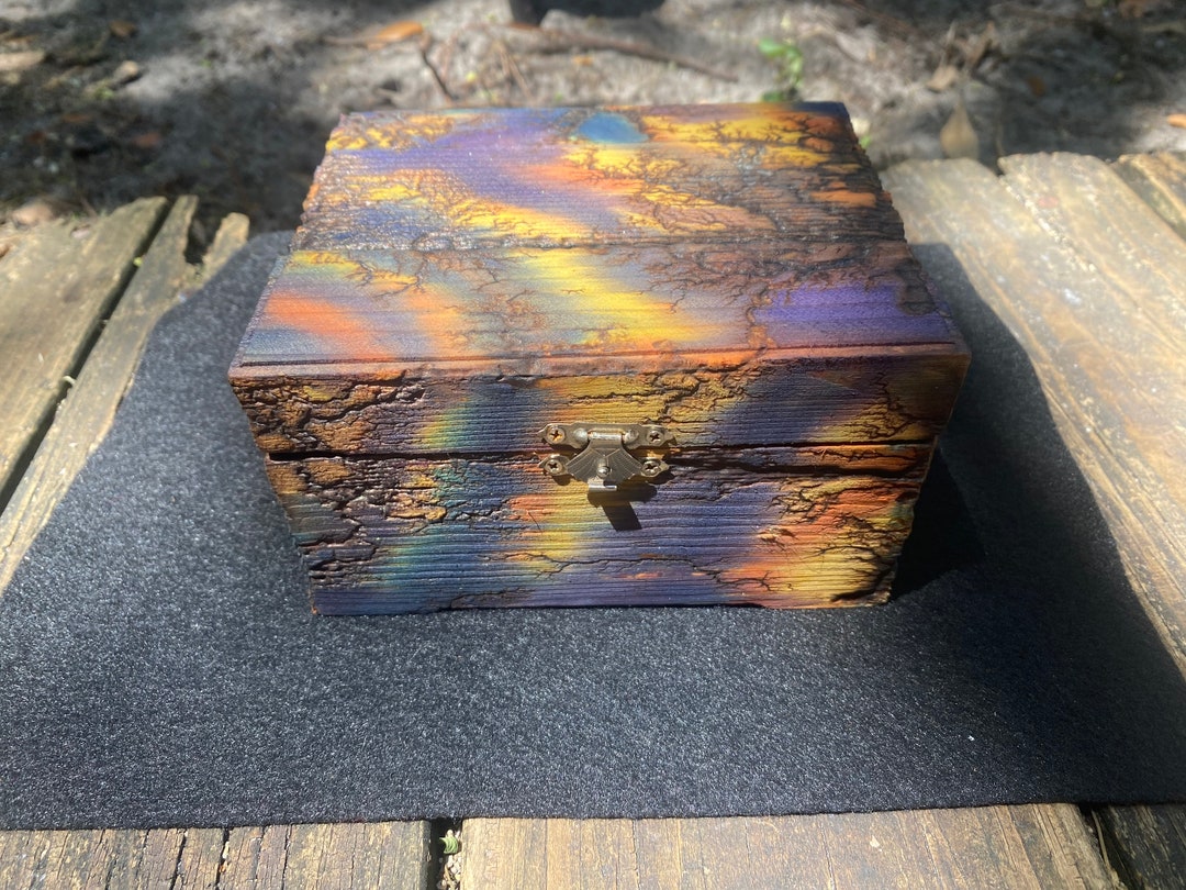 Fractal Wood Burned Box “high Voltage” - Etsy