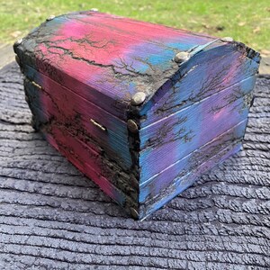 Fractal Wood Burned Treasure Chest Jewelry Box “nebula” - Etsy