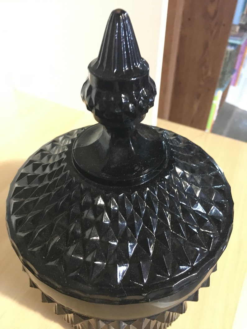 Vintage Indiana Glass Tiara Black Diamond Point - Etsy