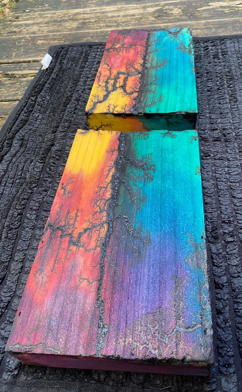 Fractal Wood Burned Wall Art Box Panels “oceanstar” - Etsy