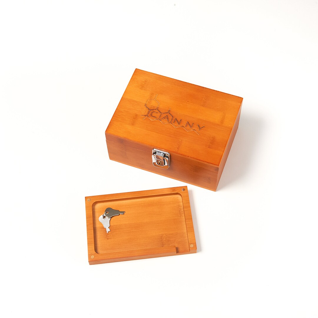CANNY Bamboo Stash Box – Smoking Storage Container Kit With Magnetic ...