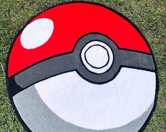Pokeball Rug - Etsy UK