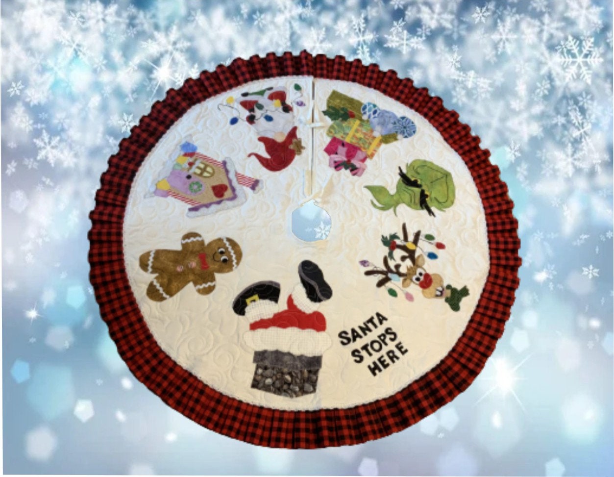 Santa Stops Here Tree Skirt Pattern - Etsy