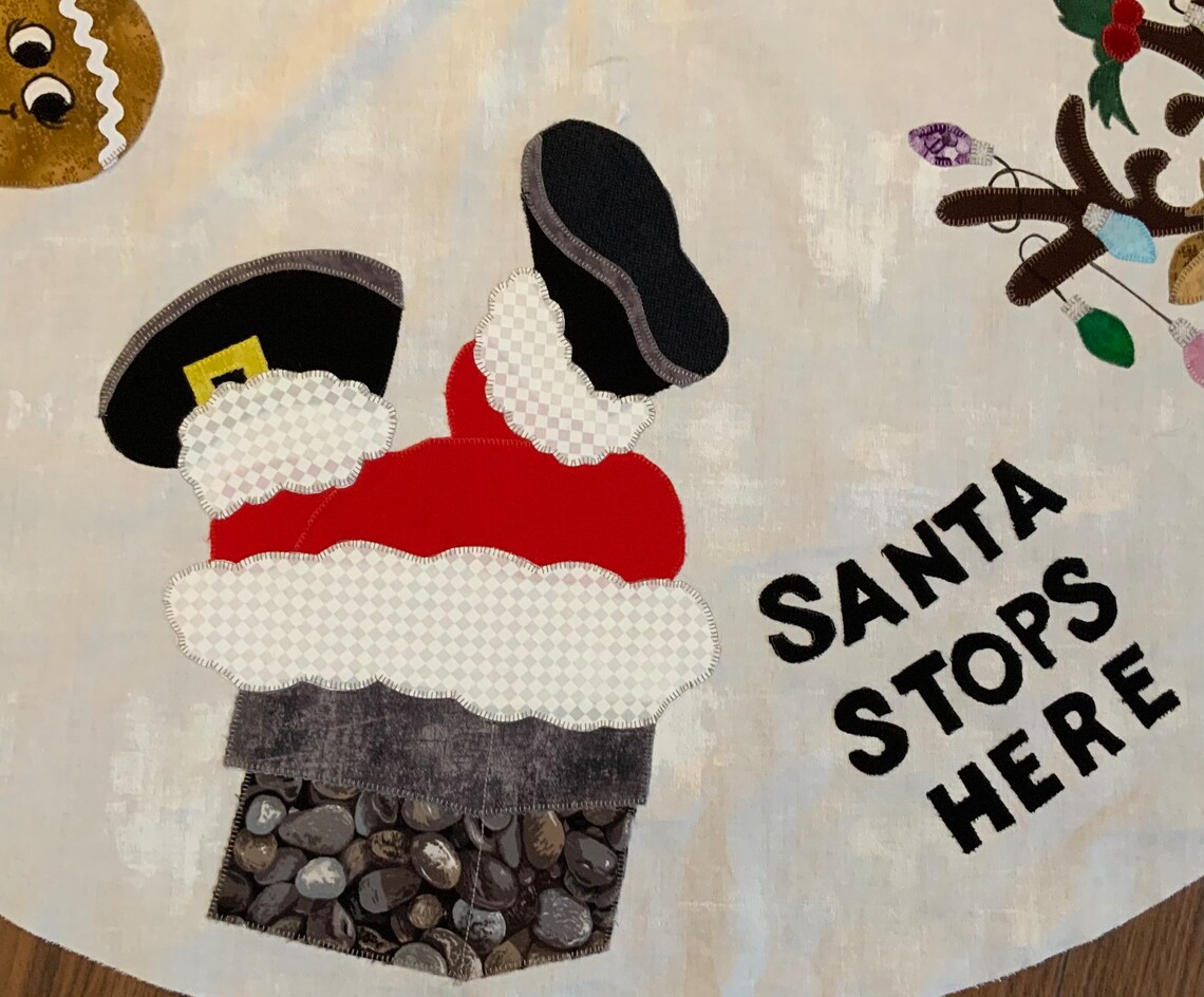 Santa Stops Here Tree Skirt Pattern - Etsy