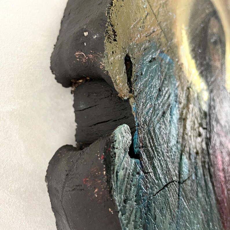 Holy Trinity Oil Painting on Natural Wood Slice 18,90ʼ | Handmade ...