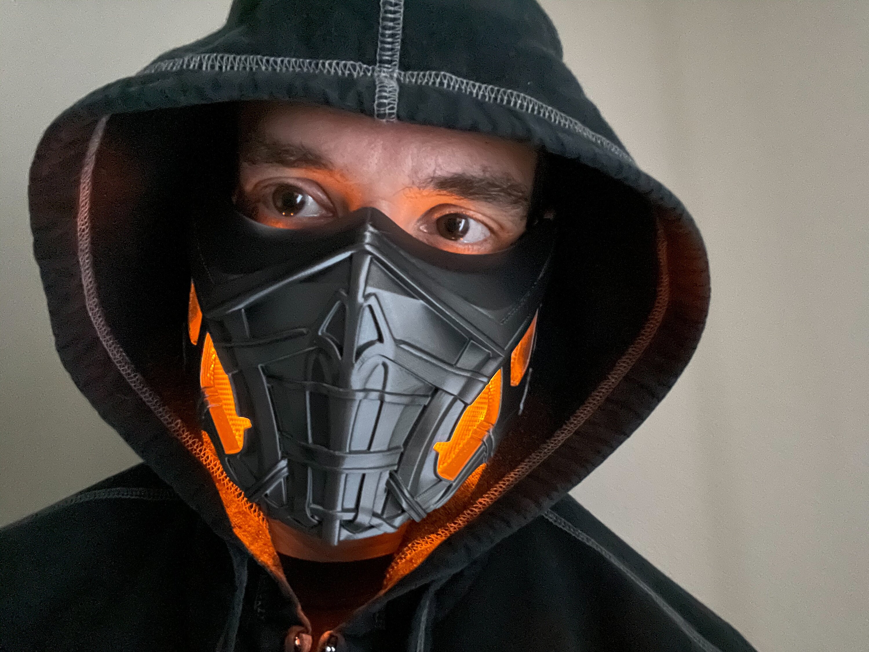 Mortal Kombat scorpion mask custom options led lit & silk | Etsy