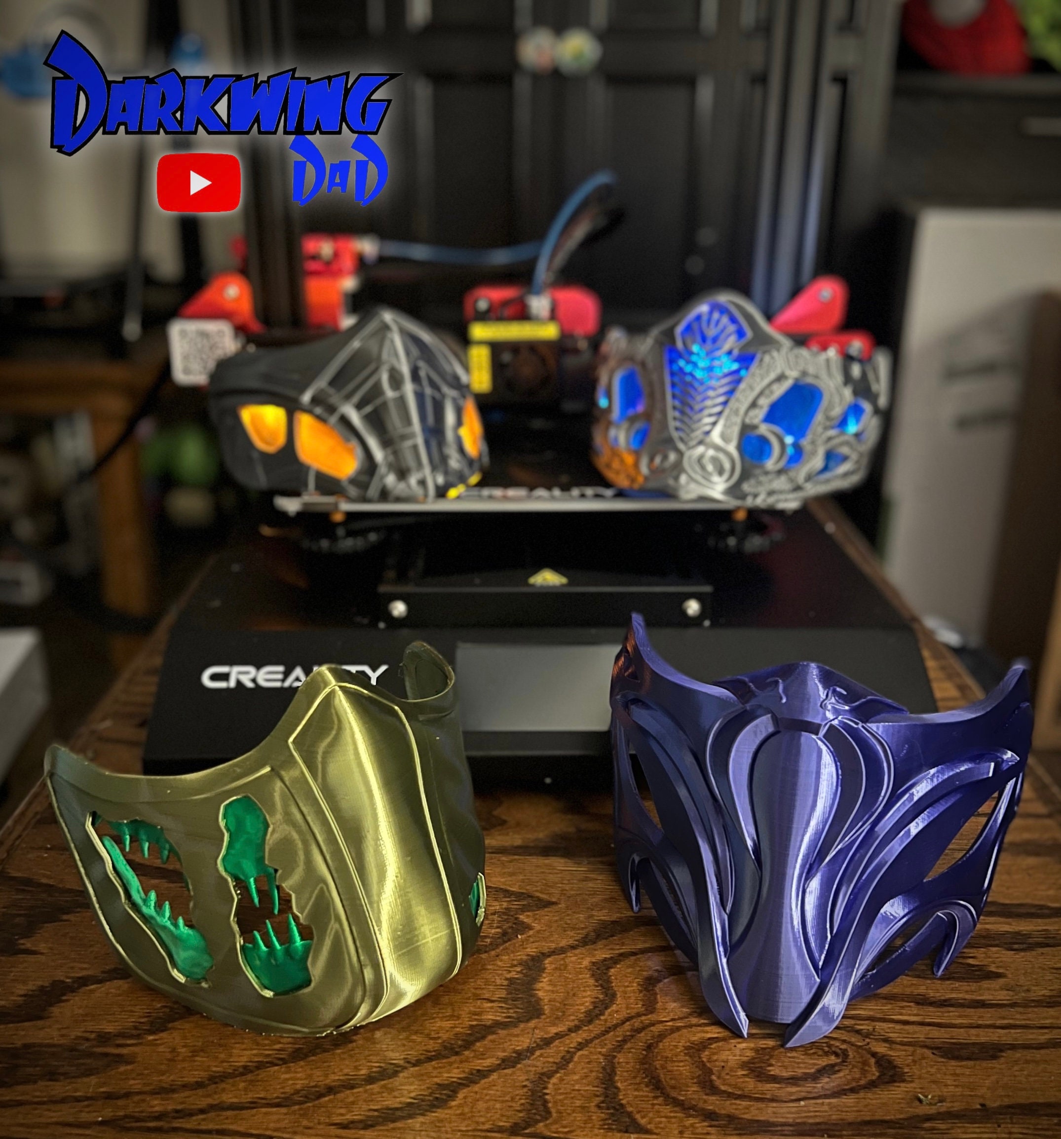 Mortal Kombat Masks | 3d Printed Mortal Kombat Masks Reptile Subzero ...