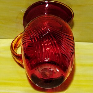 Vintage Pilgrim Glass Heavy Ruby Red Amberina Pitcher Creamer Applied ...