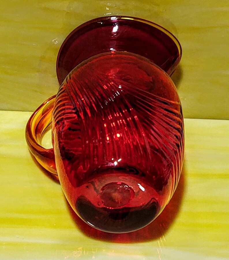 Vintage Pilgrim Glass Heavy Ruby Red Amberina Pitcher Creamer - Etsy