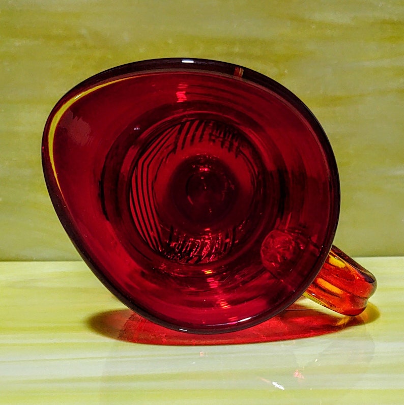 Vintage Pilgrim Glass Heavy Ruby Red Amberina Pitcher Creamer - Etsy