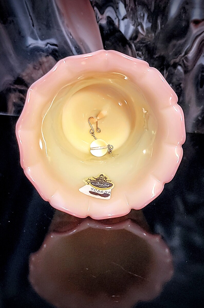 Vintage Uranium Fenton Burmese Glass Bell Whitton Pattern 9066BR With ...