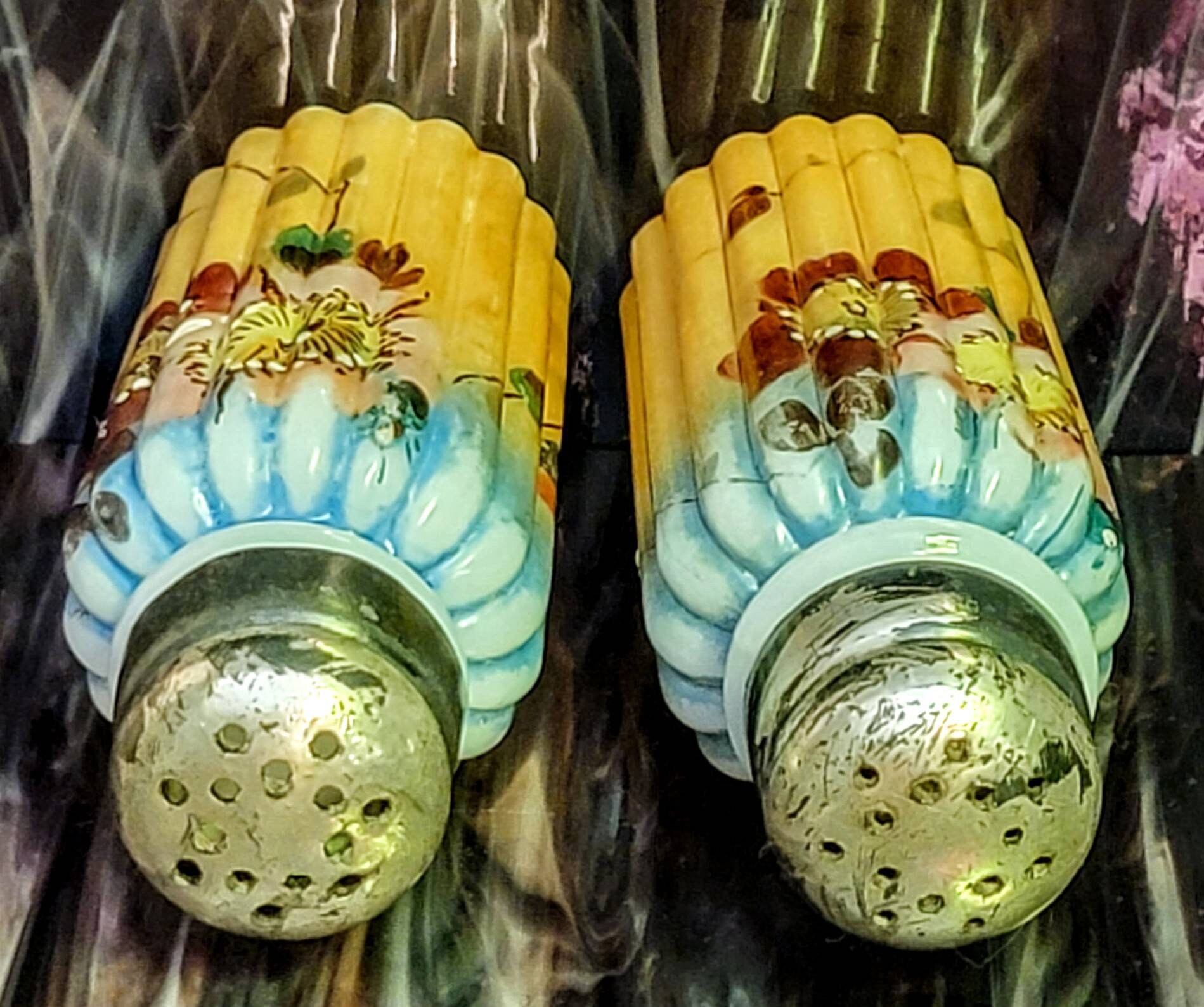 Antique Mount Washington Opal Glass Pillar Ribbed Hand Painted - Etsy