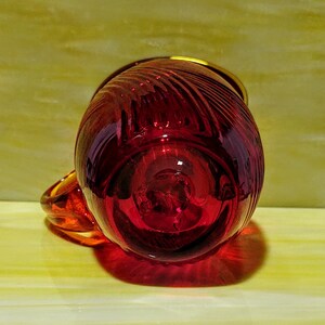 Vintage Pilgrim Glass Heavy Ruby Red Amberina Pitcher Creamer Applied ...