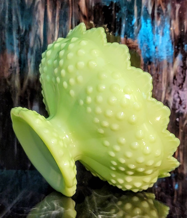 Fenton Jadeite Uranium Custard Glass Candle Holder Compote - Etsy