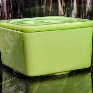 Vintage Jadeite Box With Lid by Jeanette Glass Company CIRCA 1930s - Etsy