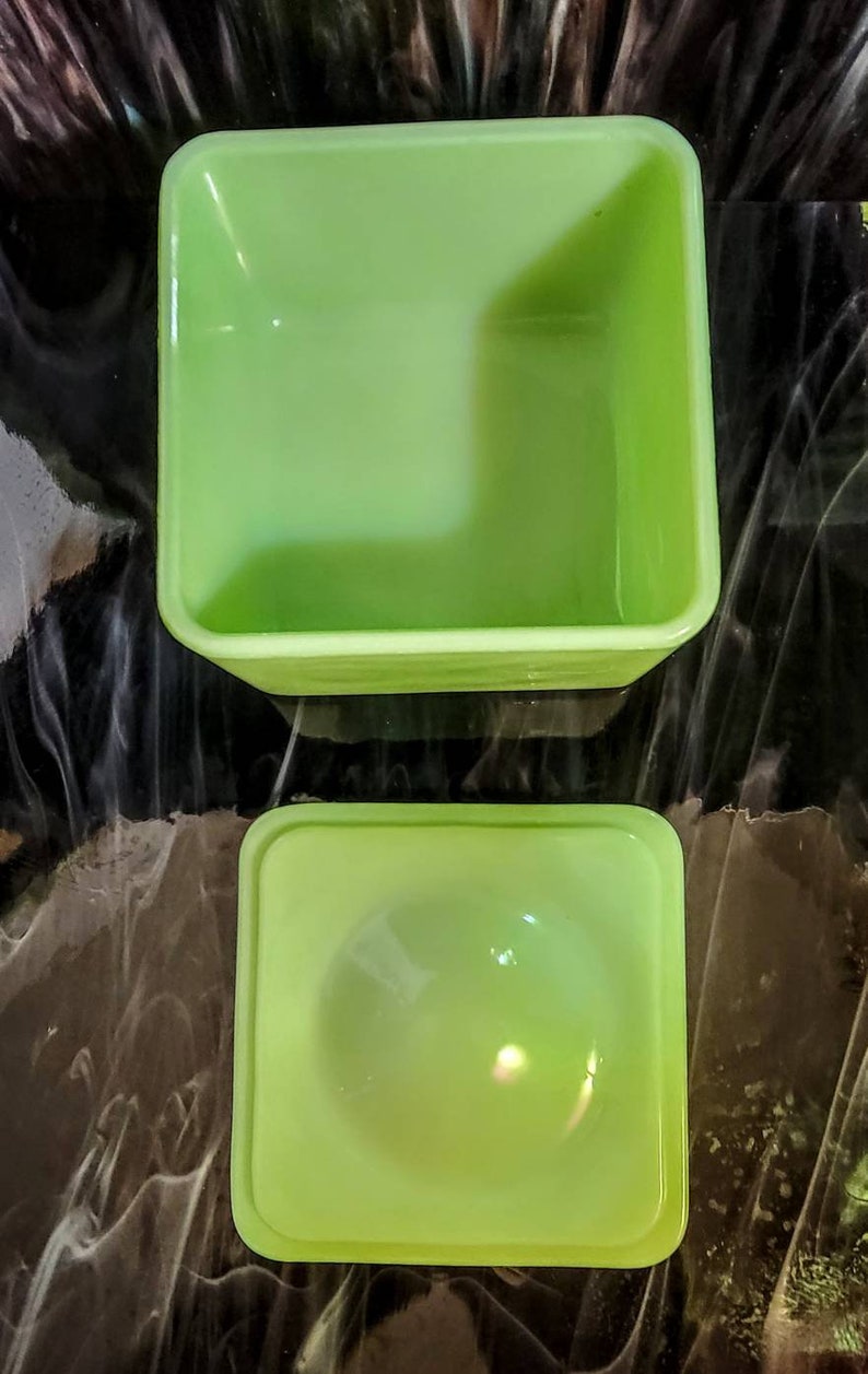 Vintage Jadeite Box With Lid by Jeanette Glass Company CIRCA - Etsy