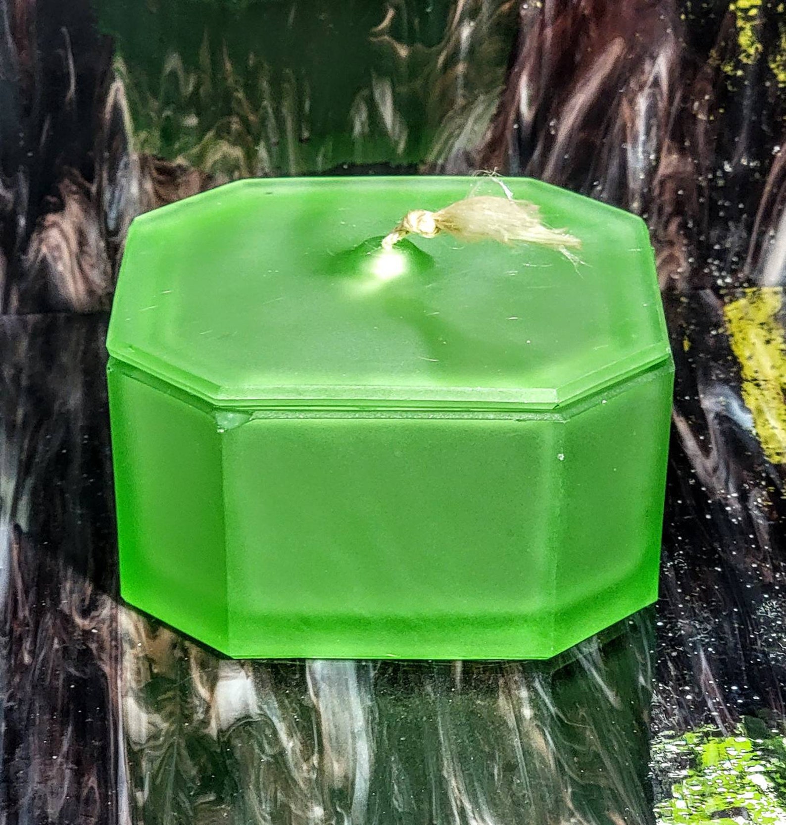 Vintage Taussaunt Uranium Glass Trinket Box Satin Finish Circa1930s - Etsy