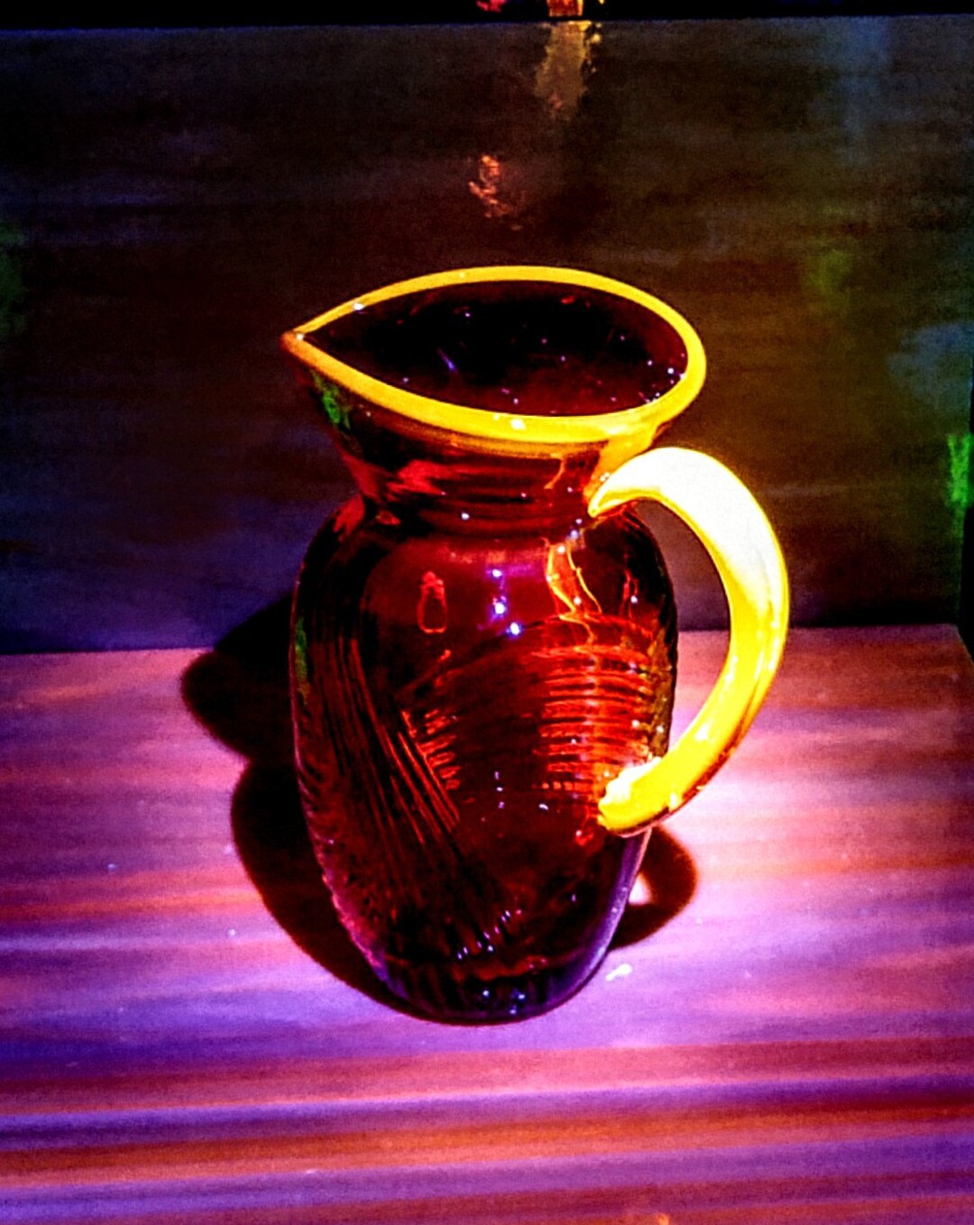 Vintage Pilgrim Glass Heavy Ruby Red Amberina Pitcher Creamer - Etsy