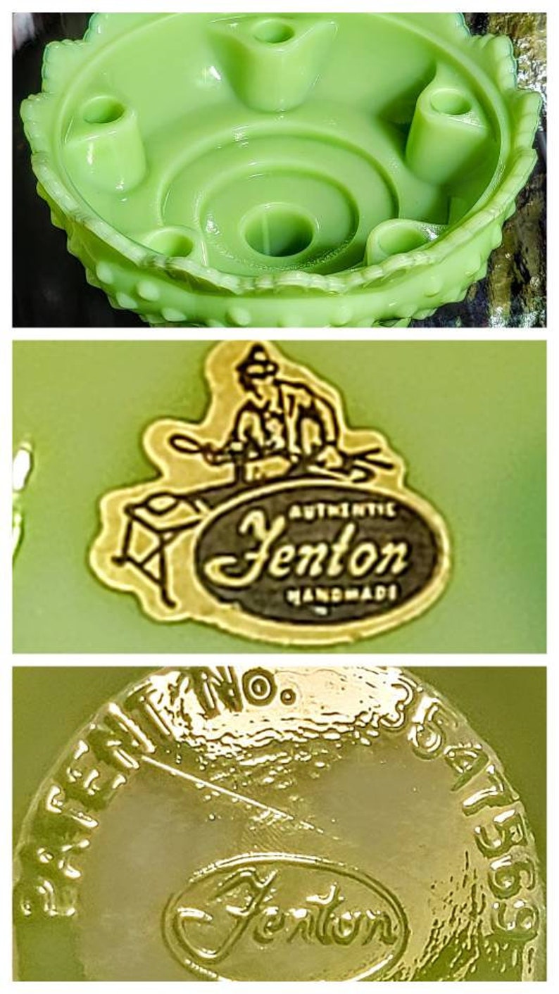 Fenton Jadeite Uranium Custard Glass Candle Holder Compote - Etsy