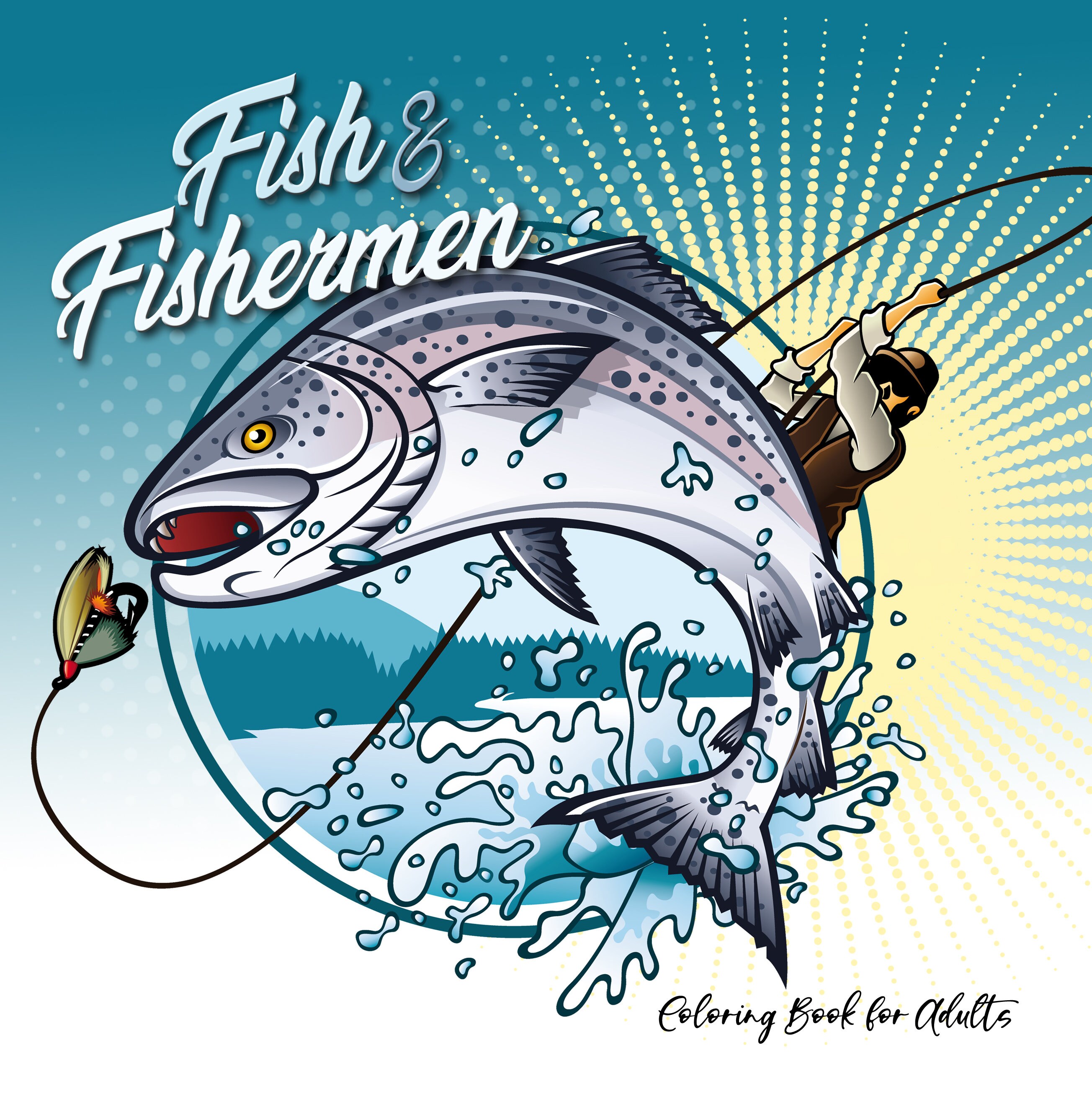 Fishing Coloring Book for Adults Coloring Book for Men - Etsy