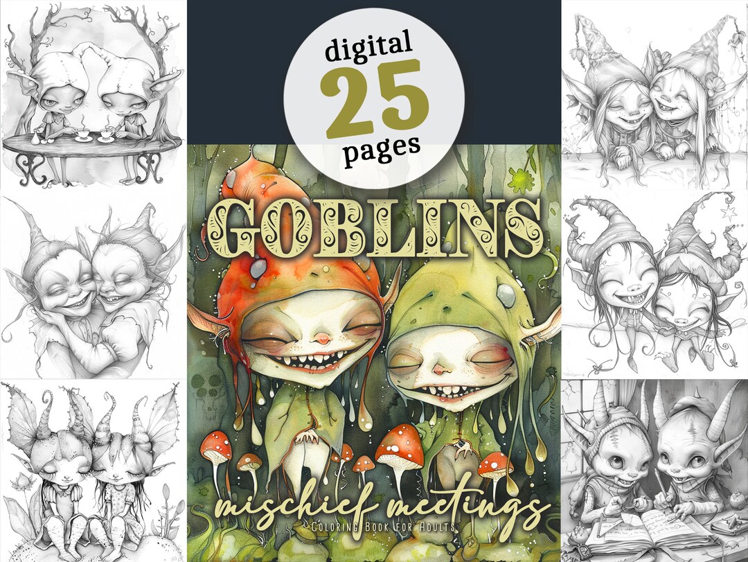 Goblins Coloring Book Printable Goblins Coloring Pages for Adults ...