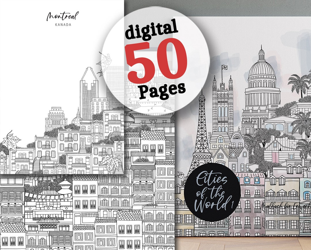 Cities of the World Coloring Book Adults 1 Landmarks Coloring Pages ...